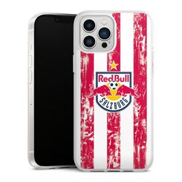 DeinDesign iPhone 13 Pro Max Handy Silikon H&uuml;lle Case transparent Handyh&uuml;lle Stripes Fc Red Bull Salzburg Official Licensed Product Silikon Case