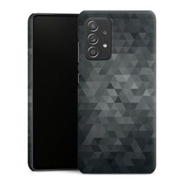 DeinDesign Galaxy A52s 5G Handy Premium Case Smartphone Handyh&uuml;lle Schutzh&uuml;lle matt Black Triangle Muster Premium Case