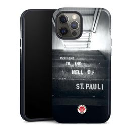 DeinDesign iPhone 12 Pro Max Handy Panzer Handyh&uuml;lle robuste Outdoor H&uuml;lle Schutzh&uuml;lle gl&auml;nzend Fc St. Pauli Official Licensed Product Merchandise Tough Case