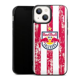DeinDesign iPhone 13 Mini Handy Slim Case extra d&uuml;nn Silikon Handyh&uuml;lle schwarz H&uuml;lle Stripes Fc Red Bull Salzburg Official Licensed Product Silikon Slim Case