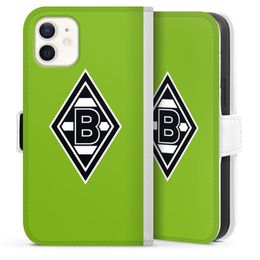 DeinDesign iPhone 12 mini Handy Klapph&uuml;lle Handyh&uuml;lle aus Kunst Leder wei&szlig; Flip Case Borussia M&ouml;nchengladbach Soccer Gladbach Sideflip mit Lasche