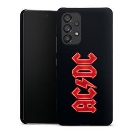 DeinDesign Galaxy A53 5G Handy Premium Case Smartphone Handyh&uuml;lle Schutzh&uuml;lle matt Official Licensed Product Acdc Logo Premium Case
