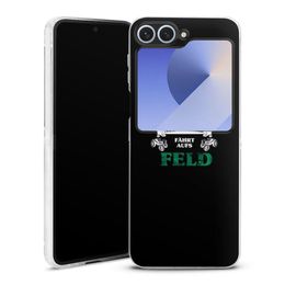DeinDesign Galaxy Z Flip 6 Handy Hard Case Schutzh&uuml;lle transparent Smartphone Handy H&uuml;lle Tractor Farmer Wisdom Hard Case