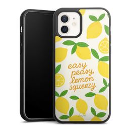 DeinDesign iPhone 12 Handy Gallery Case Handyh&uuml;lle 9H Geh&auml;rtetes Glas R&uuml;ckseite H&uuml;lle Spruch Statement Lemon Gallery Case