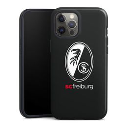 DeinDesign iPhone 12 Pro Max Handy Panzer Handyh&uuml;lle robuste Outdoor H&uuml;lle Schutzh&uuml;lle gl&auml;nzend Sc Freiburg Official Licensed Product Coat Of Arms Tough Case