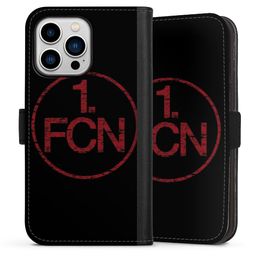 DeinDesign iPhone 13 Pro Handy Klapph&uuml;lle Handyh&uuml;lle aus Kunst Leder schwarz Flip Case Merchandise Sideflip mit Lasche