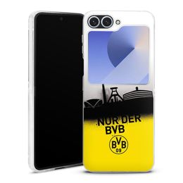 DeinDesign Galaxy Z Flip 6 Handy Hard Case Schutzh&uuml;lle transparent Smartphone Handy H&uuml;lle Borussia Dortmund Statement Bvb Hard Case