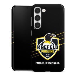 DeinDesign Galaxy S23 Handy Premium Case Smartphone Handyh&uuml;lle Schutzh&uuml;lle gl&auml;nzend Sports Krefeld Pinguine Ice Hockey Premium Case