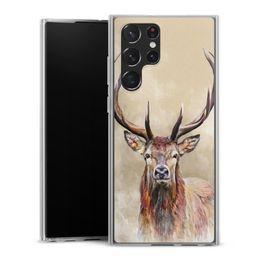 DeinDesign Galaxy S22 Ultra Handy Silikon H&uuml;lle Case transparent Handyh&uuml;lle Animal Look Deer Reindeer Silikon Case