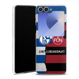 DeinDesign Galaxy Z Flip 6 Handy Hard Case Schutzh&uuml;lle transparent Smartphone Handy H&uuml;lle Fc Schalke 04 Friendship 1. Fc N&uuml;rnberg Hard Case