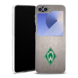 DeinDesign Galaxy Z Flip 6 Handy Hard Case Schutzh&uuml;lle transparent Smartphone Handy H&uuml;lle Official Licensed Product Sv Werder Bremen Concrete Hard Case