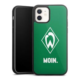 DeinDesign iPhone 12 Handy Gallery Case Handyh&uuml;lle 9H Geh&auml;rtetes Glas R&uuml;ckseite H&uuml;lle Official Licensed Product Moin Sv Werder Bremen Gallery Case
