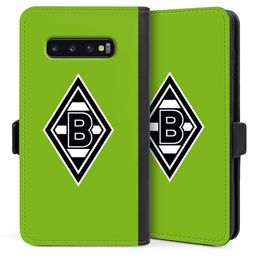 DeinDesign Galaxy S10 Plus Handy Klapph&uuml;lle Handyh&uuml;lle aus Kunst Leder schwarz Flip Case Gladbach Soccer Borussia M&ouml;nchengladbach Sideflip mit Lasche