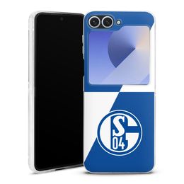 DeinDesign Galaxy Z Flip 6 Handy Hard Case Schutzh&uuml;lle transparent Smartphone Handy H&uuml;lle Bundesliga Official Licensed Product Fc Schalke 04 Hard Case