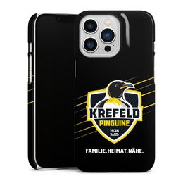 DeinDesign iPhone 13 Pro Handy Premium Case Smartphone Handyh&uuml;lle Schutzh&uuml;lle gl&auml;nzend Sports Krefeld Pinguine Ice Hockey Premium Case