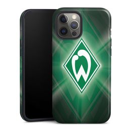 DeinDesign iPhone 12 Pro Max Handy Panzer Handyh&uuml;lle robuste Outdoor H&uuml;lle Schutzh&uuml;lle gl&auml;nzend Sv Werder Bremen Official Licensed Product Coat Of Arms Tough 