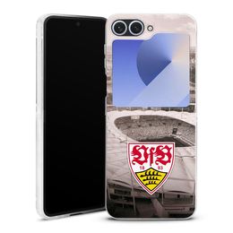 DeinDesign Galaxy Z Flip 6 Handy Hard Case Schutzh&uuml;lle transparent Smartphone Handy H&uuml;lle Official Licensed Product Stadium Vfb Stuttgart Hard Case