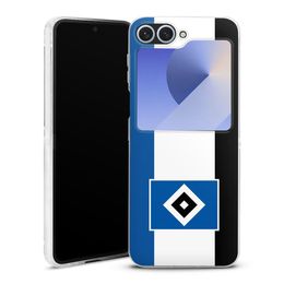 DeinDesign Galaxy Z Flip 6 Handy Hard Case Schutzh&uuml;lle transparent Smartphone Handy H&uuml;lle Stripes Hsv Hamburger Sv Hard Case
