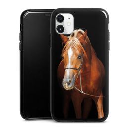 DeinDesign iPhone 11 Handy Silikon H&uuml;lle Case schwarz Handyh&uuml;lle Hobby Mare Horse