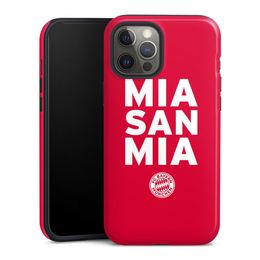 DeinDesign iPhone 12 Pro Max Handy Panzer Handyh&uuml;lle robuste Outdoor H&uuml;lle Schutzh&uuml;lle gl&auml;nzend Fcb Mia San Mia Fc Bayern M&uuml;nchen Tough Case