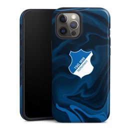 DeinDesign iPhone 12 Pro Max Handy Panzer Handyh&uuml;lle robuste Outdoor H&uuml;lle Schutzh&uuml;lle gl&auml;nzend Official Licensed Product Jersey Tsg 1899 Hoffenheim Tough Case