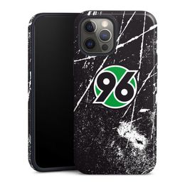 DeinDesign iPhone 12 Pro Max Handy Panzer Handyh&uuml;lle robuste Outdoor H&uuml;lle Schutzh&uuml;lle gl&auml;nzend Coat Of Arms H96 Hannover 96 Tough Case