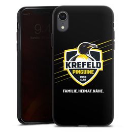 DeinDesign iPhone Xr Handy Silikon H&uuml;lle Case schwarz Handyh&uuml;lle Sports Krefeld Pinguine Ice Hockey