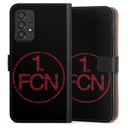 DeinDesign Galaxy A33 5G Handy Klapph&uuml;lle Handyh&uuml;lle aus Kunst Leder schwarz Flip Case Merchandise Sideflip mit langer Lasche