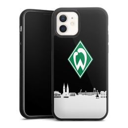 DeinDesign iPhone 12 Handy Gallery Case Handyh&uuml;lle 9H Geh&auml;rtetes Glas R&uuml;ckseite H&uuml;lle Skyline Sv Werder Bremen Official Licensed Product Gallery Case