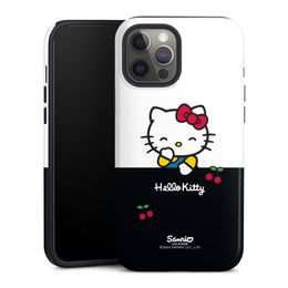 DeinDesign iPhone 12 Pro Max Handy Panzer Handyh&uuml;lle robuste Outdoor H&uuml;lle Schutzh&uuml;lle gl&auml;nzend Hello Kitty Cherry Official Licensed Product Tough Case
