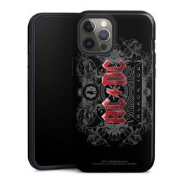 DeinDesign iPhone 12 Pro Max Handy Panzer Handyh&uuml;lle robuste Outdoor H&uuml;lle Schutzh&uuml;lle gl&auml;nzend Merchandise Black Ice Acdc Tough Case