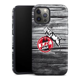 DeinDesign iPhone 12 Pro Max Handy Panzer Handyh&uuml;lle robuste Outdoor H&uuml;lle Schutzh&uuml;lle gl&auml;nzend 1. Fc K&ouml;ln Wooden Look Official Licensed Product Tough Case