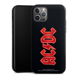 DeinDesign iPhone 12 Pro Handy Silikon H&uuml;lle Case schwarz Handyh&uuml;lle Official Licensed Product Acdc Logo