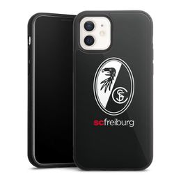 DeinDesign iPhone 12 Handy Gallery Case Handyh&uuml;lle 9H Geh&auml;rtetes Glas R&uuml;ckseite H&uuml;lle Sc Freiburg Official Licensed Product Coat Of Arms Gallery Case