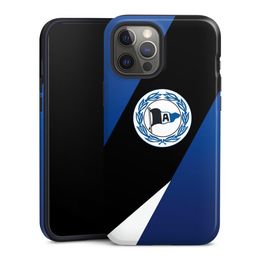 DeinDesign iPhone 12 Pro Max Handy Panzer Handyh&uuml;lle robuste Outdoor H&uuml;lle Schutzh&uuml;lle gl&auml;nzend Official Licensed Product Dsc Arminia Bielefeld Tough Case