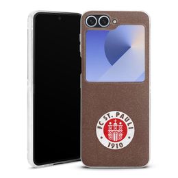 DeinDesign Galaxy Z Flip 6 Handy Hard Case Schutzh&uuml;lle transparent Smartphone Handy H&uuml;lle Fc St. Pauli Official Licensed Product Logo Hard Case
