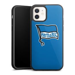 DeinDesign iPhone 12 Handy Gallery Case Handyh&uuml;lle 9H Geh&auml;rtetes Glas R&uuml;ckseite H&uuml;lle Hertha Bsc Official Licensed Product Flag Gallery Case