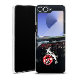 DeinDesign Galaxy Z Flip 6 Handy Hard Case Schutzh&uuml;lle transparent Smartphone Handy H&uuml;lle Official Licensed Product Stadium 1. Fc K&ouml;ln Hard Case