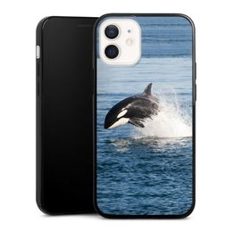 DeinDesign iPhone 12 mini Handy Slim Case extra d&uuml;nn Silikon Handyh&uuml;lle schwarz H&uuml;lle Orca Ocean Wale Silikon Slim Case
