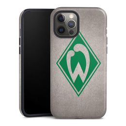 DeinDesign iPhone 12 Pro Max Handy Panzer Handyh&uuml;lle robuste Outdoor H&uuml;lle Schutzh&uuml;lle gl&auml;nzend Concrete Official Licensed Product Sv Werder Bremen Tough Case