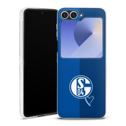 DeinDesign Galaxy Z Flip 6 Handy Hard Case Schutzh&uuml;lle transparent Smartphone Handy H&uuml;lle Fc Schalke 04 Heart Hard Case