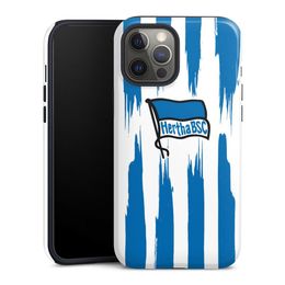 DeinDesign iPhone 12 Pro Max Handy Panzer Handyh&uuml;lle robuste Outdoor H&uuml;lle Schutzh&uuml;lle gl&auml;nzend Bundesliga Hertha Bsc Official Licensed Product Tough Case