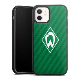DeinDesign iPhone 12 Handy Gallery Case Handyh&uuml;lle 9H Geh&auml;rtetes Glas R&uuml;ckseite H&uuml;lle Carbon Sv Werder Bremen Official Licensed Product Gallery Case
