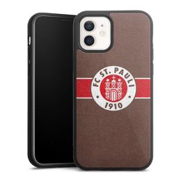 DeinDesign iPhone 12 Handy Gallery Case Handyh&uuml;lle 9H Geh&auml;rtetes Glas R&uuml;ckseite H&uuml;lle Fc St. Pauli Logo Official Licensed Product Gallery Case
