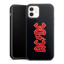 DeinDesign iPhone 12 Handy Gallery Case Handyh&uuml;lle 9H Geh&auml;rtetes Glas R&uuml;ckseite H&uuml;lle Official Licensed Product Acdc Logo Gallery Case