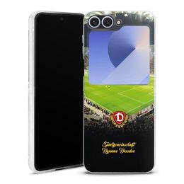DeinDesign Galaxy Z Flip 6 Handy Hard Case Schutzh&uuml;lle transparent Smartphone Handy H&uuml;lle Official Licensed Product Sgd Sg Dynamo Dresden Hard Case