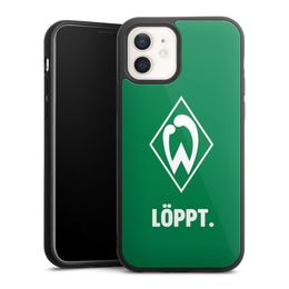 DeinDesign iPhone 12 Handy Gallery Case Handyh&uuml;lle 9H Geh&auml;rtetes Glas R&uuml;ckseite H&uuml;lle Official Licensed Product Statement Sv Werder Bremen Gallery Case