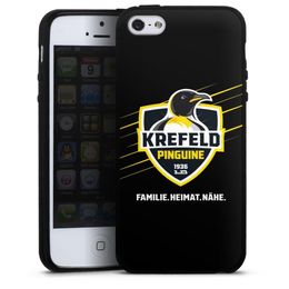 DeinDesign iPhone SE (2016-2019) Handy Silikon H&uuml;lle Case schwarz Handyh&uuml;lle Sports Krefeld Pinguine Ice Hockey