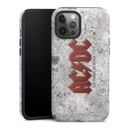 DeinDesign iPhone 12 Pro Max Handy Panzer Handyh&uuml;lle robuste Outdoor H&uuml;lle Schutzh&uuml;lle gl&auml;nzend Logo Acdc Merchandise Tough Case