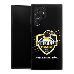 DeinDesign Galaxy S22 Ultra Handy Silikon H&uuml;lle Case schwarz Handyh&uuml;lle Sports Krefeld Pinguine Ice Hockey
